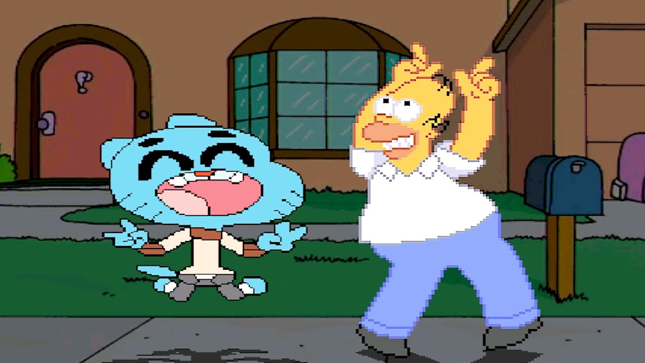 TEAM GUMBALL WATTERSON AND HOMER SIMPSON VS MUGENS IN SURVIVAL MODE ...