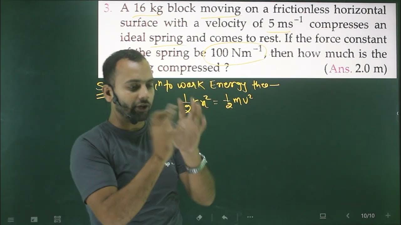 Pfp-3. A 16kg block moving on a frictionless horizontal surface with a velocity of 5 m/s ...