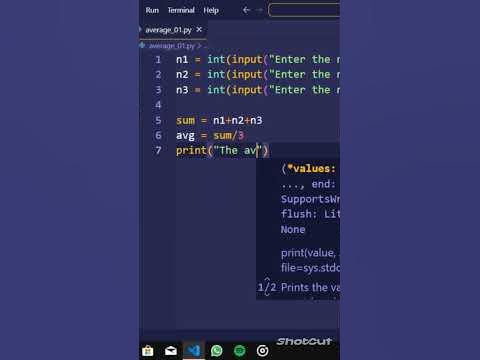 Write a program to find Average of three numbers in python.#codm #education#python# ...
