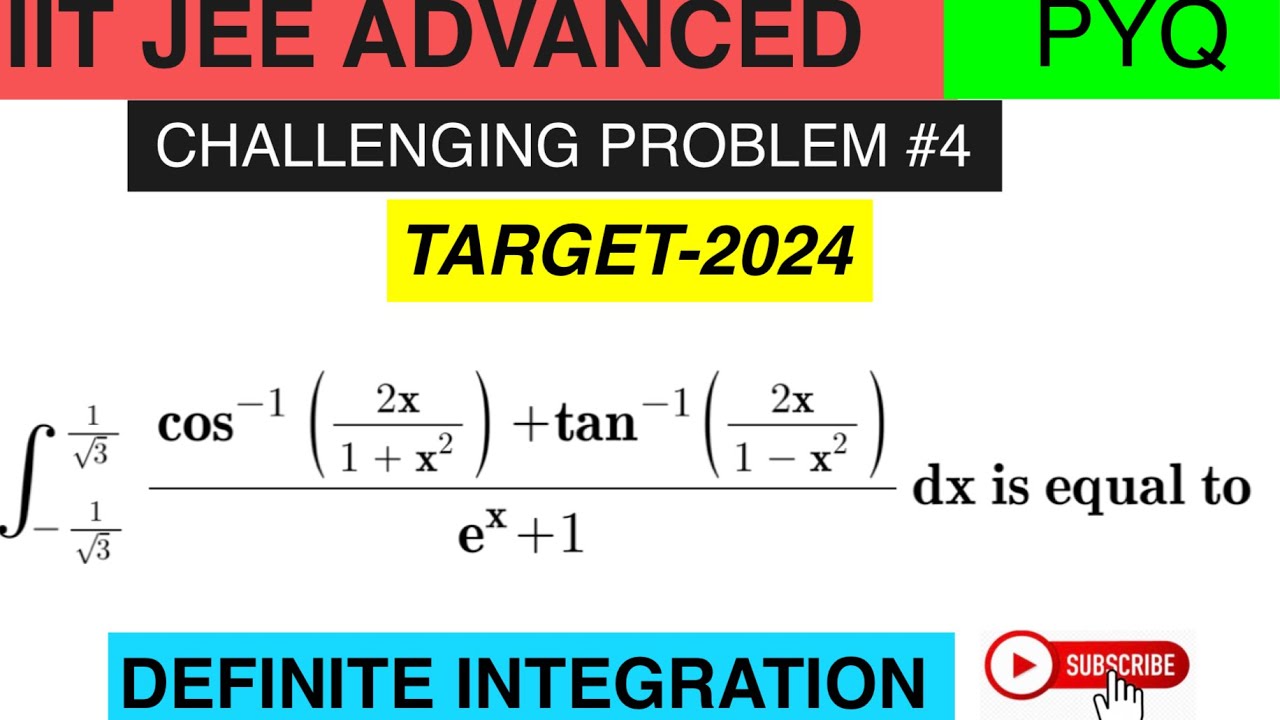  Target Advanced 2024 Value Of Integral From 1 root 3 To 1 root3 Cos 1