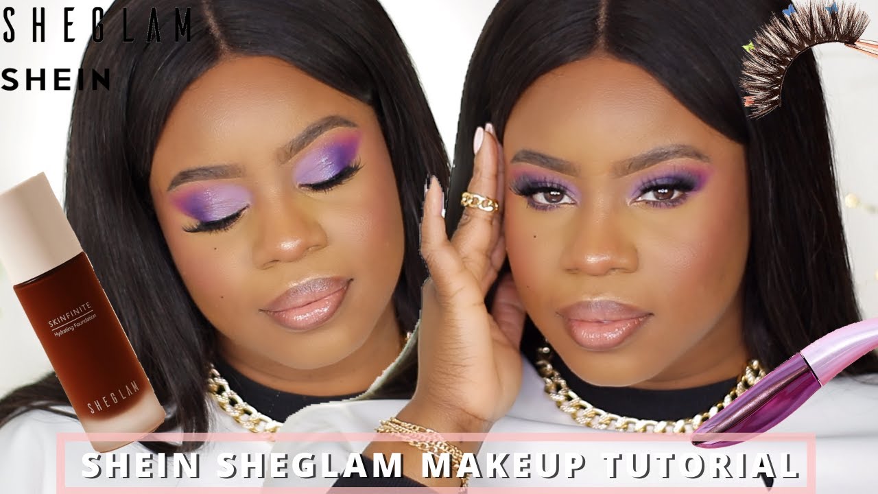 TRYING NEW SHEIN MAKEUP | SHEGLAM | Easy Purple Eyeshadow - YouTube