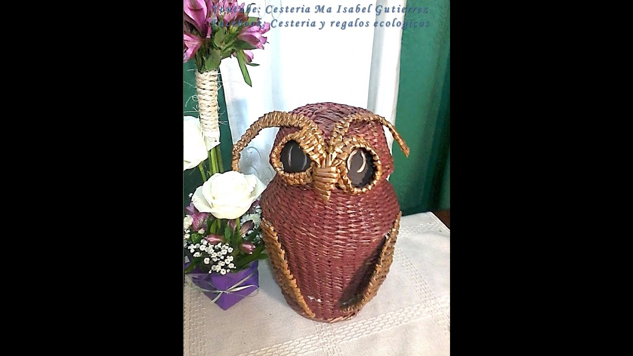 Como hacer un jarrón de papel en forma de búho. PRIMERA PARTE DE DOS ...