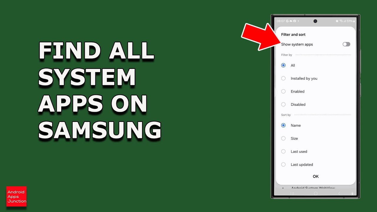 Where are the system apps in Samsung S24 Ultra | Find System apps and ...