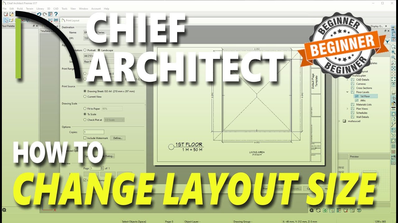How To Change Layout Size In Chief Architect - YouTube