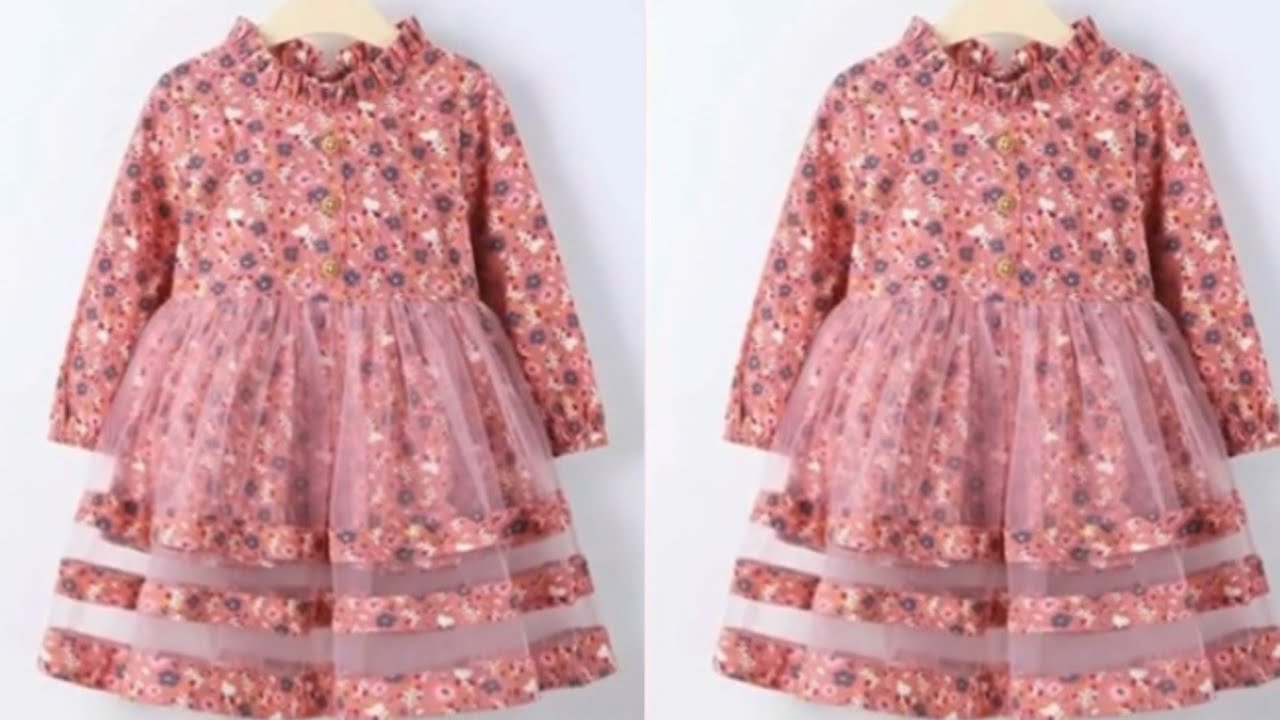 Beautiful partywear baby frock cutting and stitching using net | Stitch ...