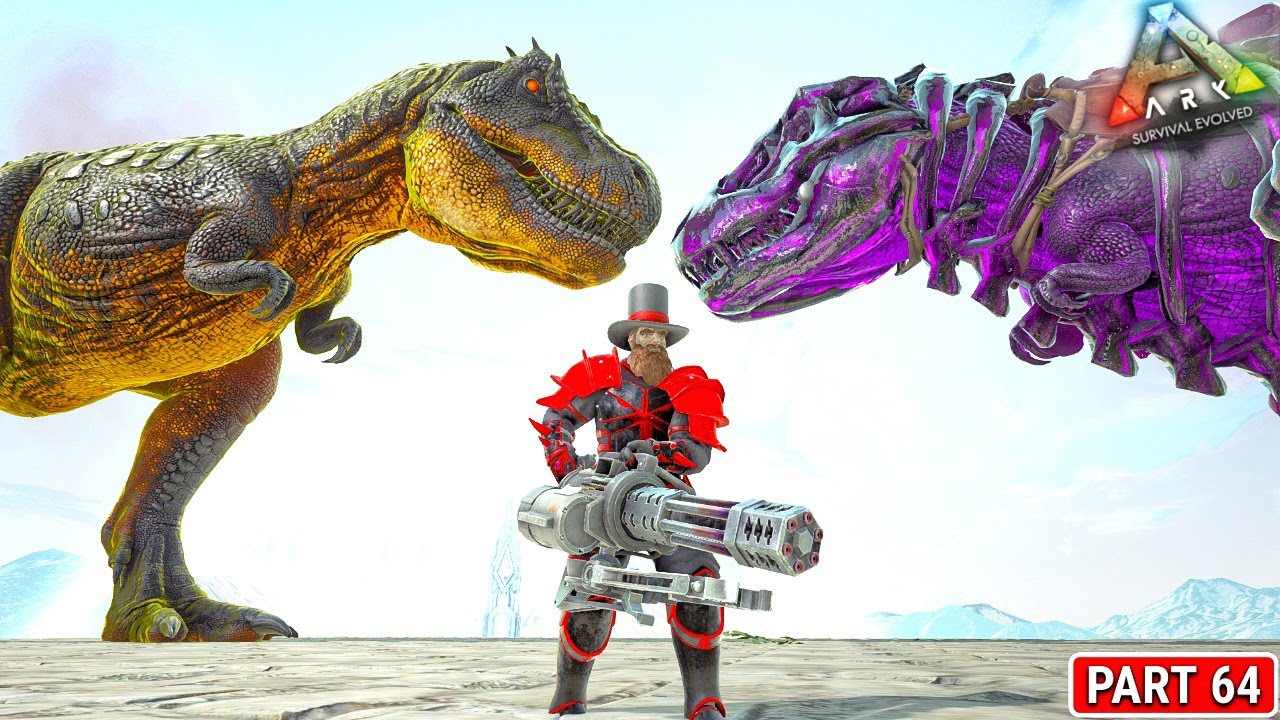 Skeleton Rex VS 50 Boss OP Fight 🔥🔥 : Ark Primal Fear Hardcore : ARK ...