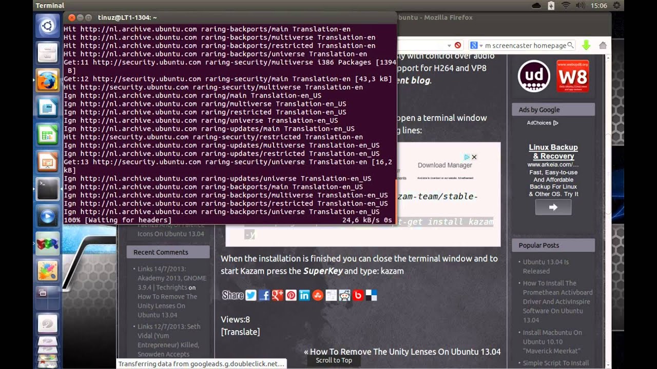 How To Install Kazam Screencaster Using PPA On Ubuntu 13.04 - YouTube