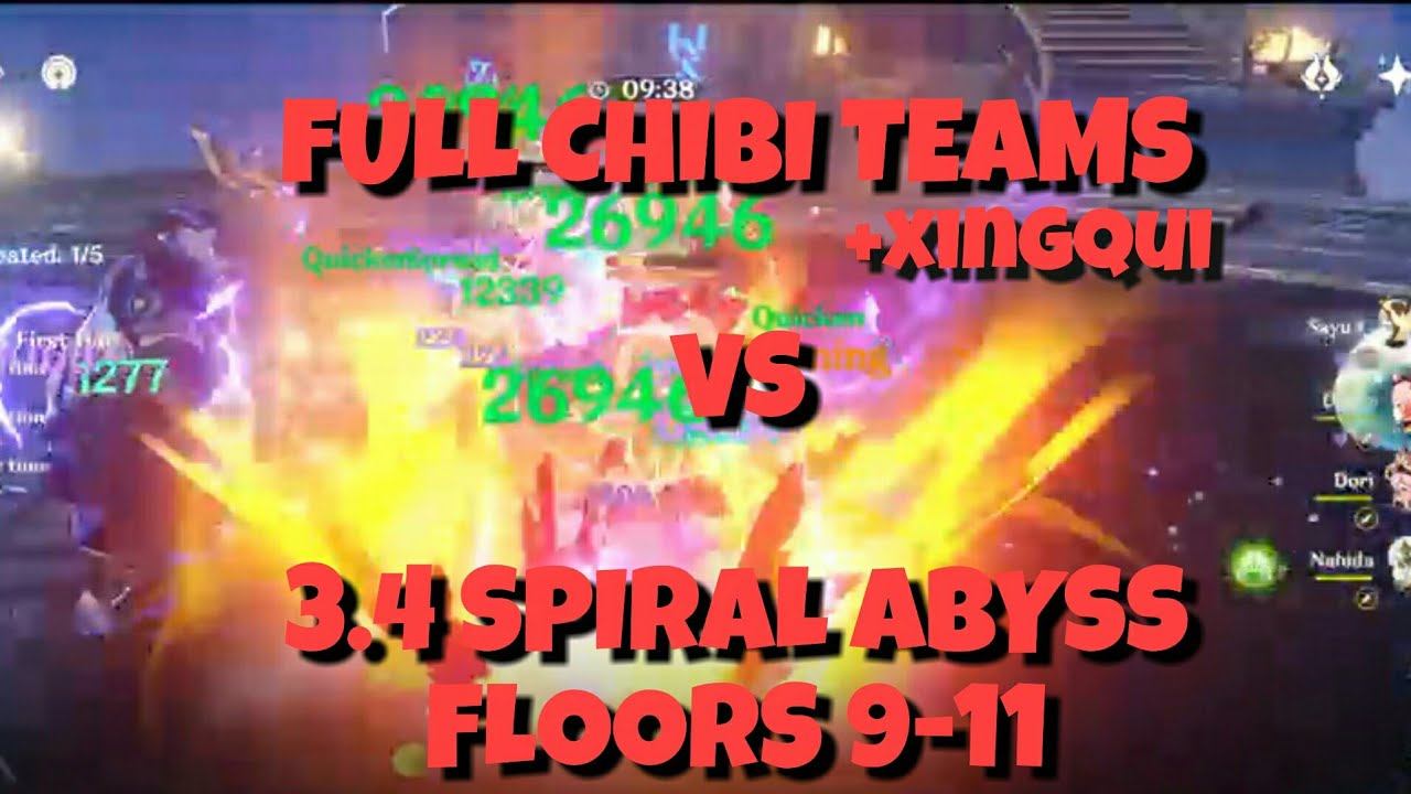 Full Chibi Teams+Xingqui vs 3.4 Spiral Abyss Floors 9-11 in Genshi ...