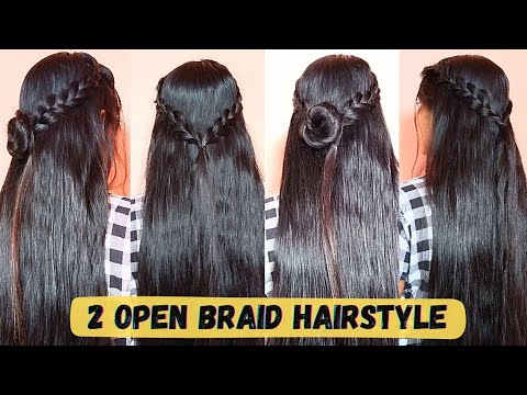 2 Open Braid Hairstyle || Open Braid Hairstyle For Long Hair - YouTube