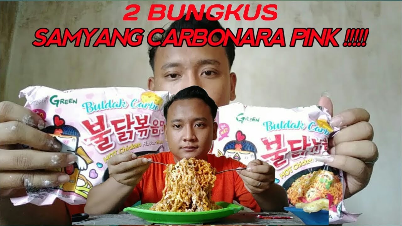 MUKBANG 2 BUNGKUS SAMYANG BULDAK CARBONARA WARNA PINK!!!! - YouTube