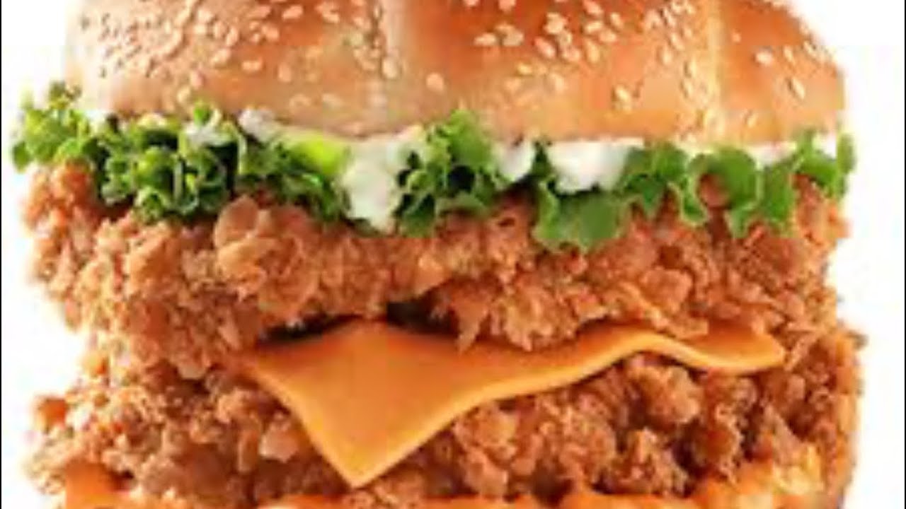 Made a delicious zinger burger with chicken thigh—crispy, juicy, and ...