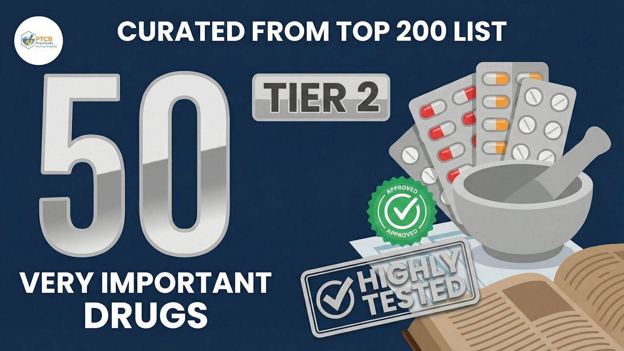 Top 200 Drugs Tier 2 | VERY IMPORTANT 50 Medications for the PTCB Exam ...
