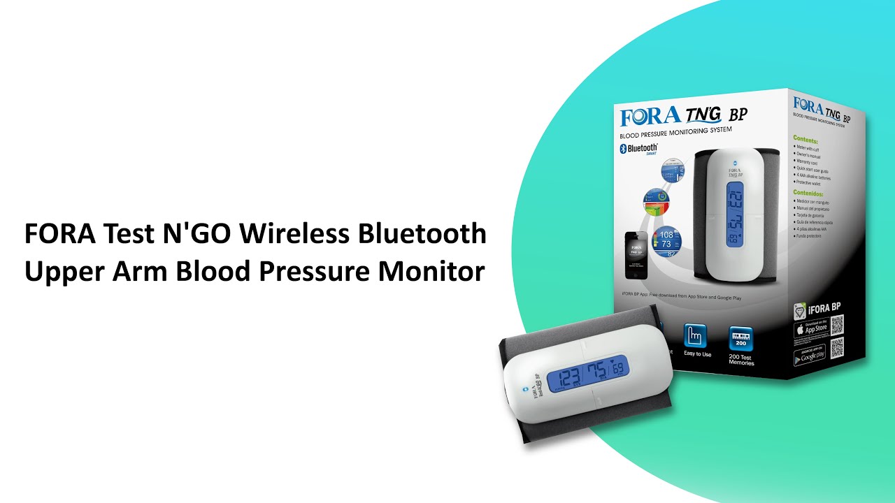 FORA Test N'GO Wireless Bluetooth Upper Arm Blood Pressure Monitor ...
