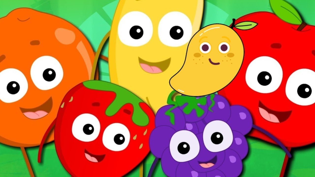 Five Little Fruits | Fruits Song | Nursery Rhymes & Kids Songs | Learn ...