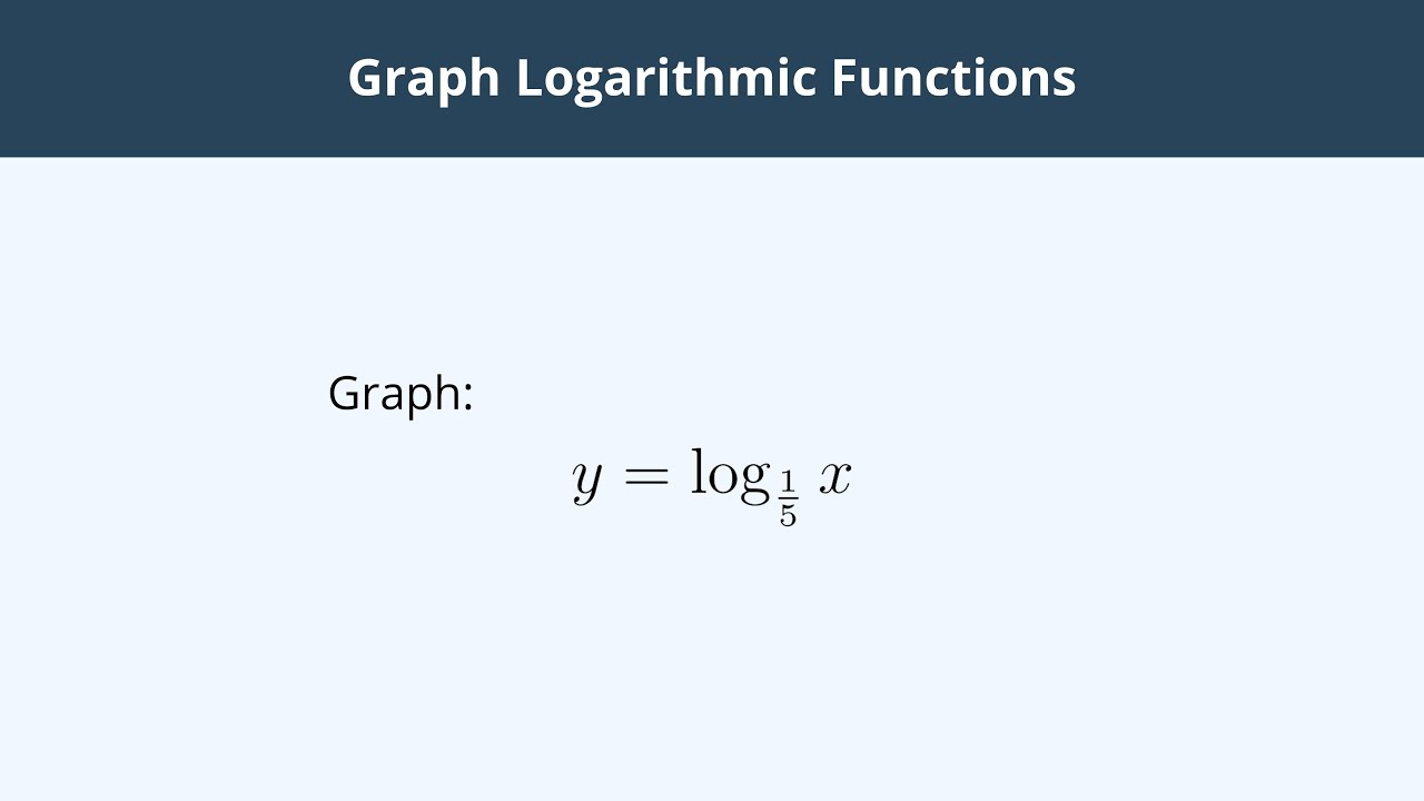 Graph Logarithmic Functions 2 YouTube