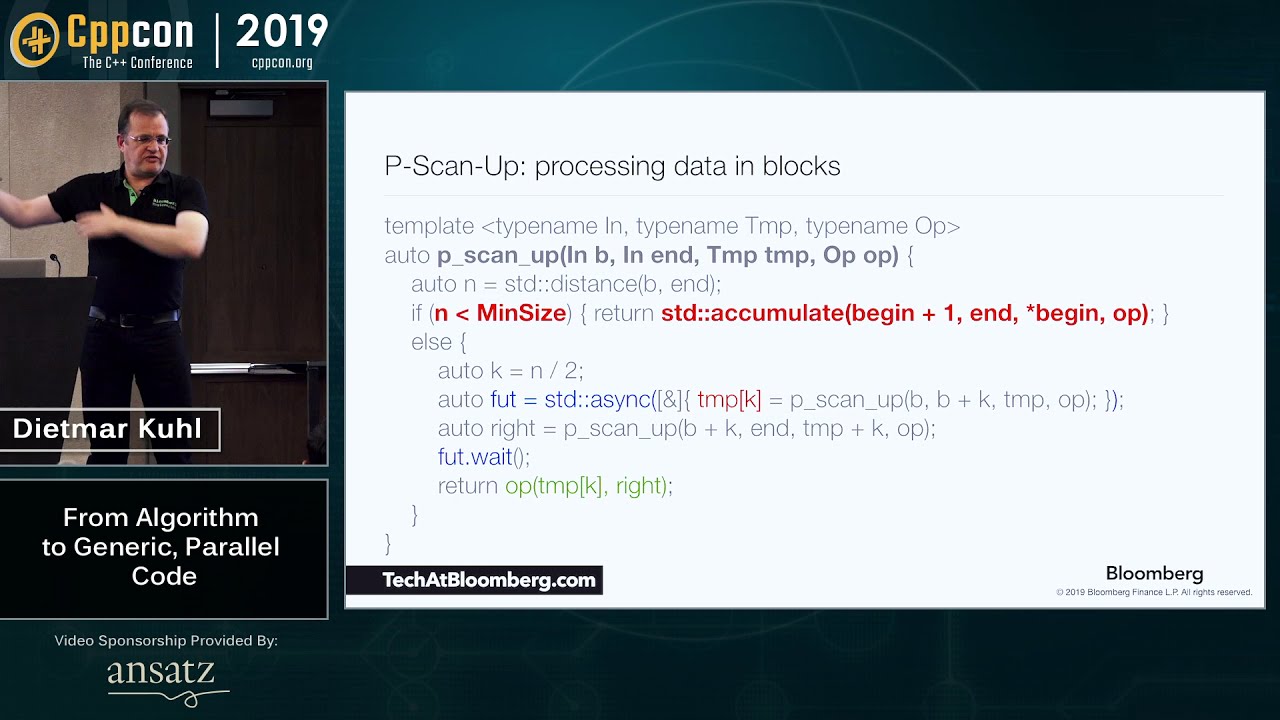 From Algorithm To Generic Parallel Code Dietmar Kuhl Cppcon 2019 Youtube