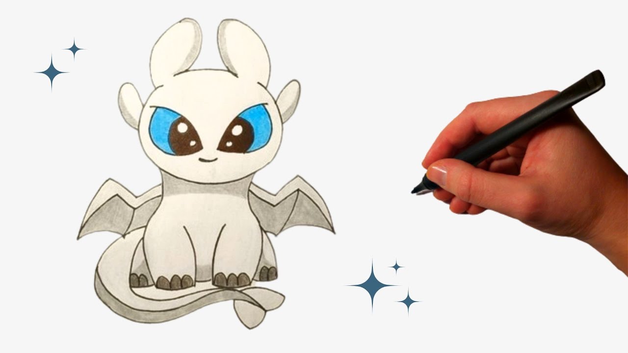 How to Draw a Cute Pair of Toothless's Easy | Light Fury - YouTube