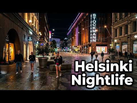 Helsinki Nightlife Tour 4K Summer Nightlife in Finland 🇫🇮 Walking Through Finland’s Capital at Night