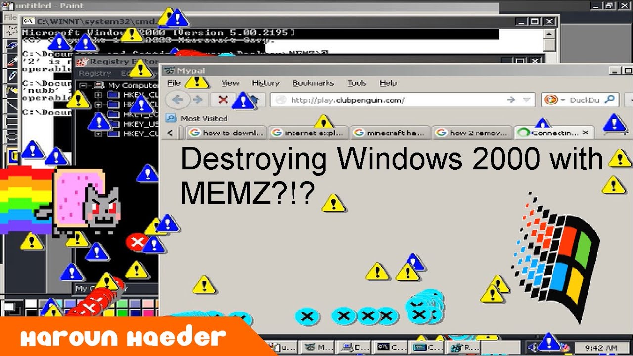 Destroying Windows 2000 with MEMZ?!? - YouTube