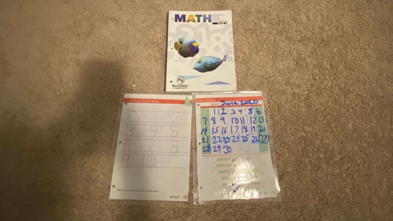 MasterBooks Math lesson for living education level K review - YouTube