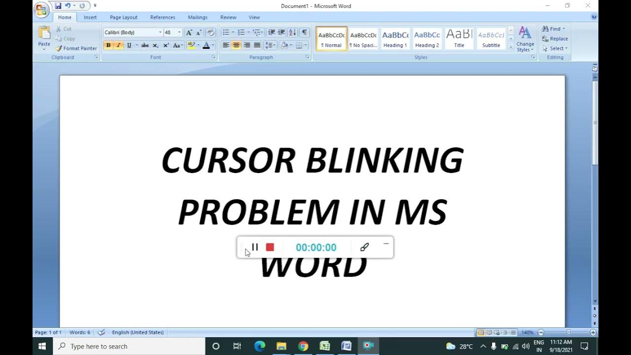 CURSOR BLINKING ABNORMALLY | CONTINUOSLY | MS WORD | 2007 - YouTube
