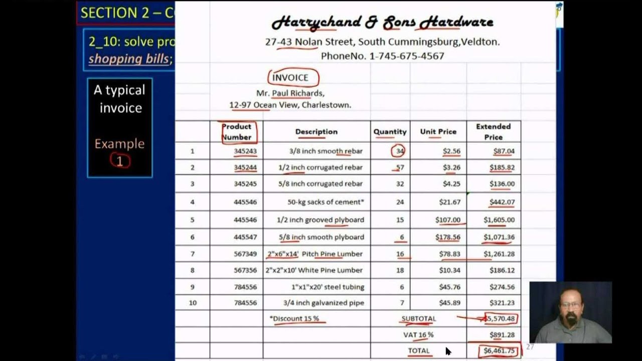MATH_2 _10 - B : Rates And Taxes - Invoices And Shopping Bills - YouTube