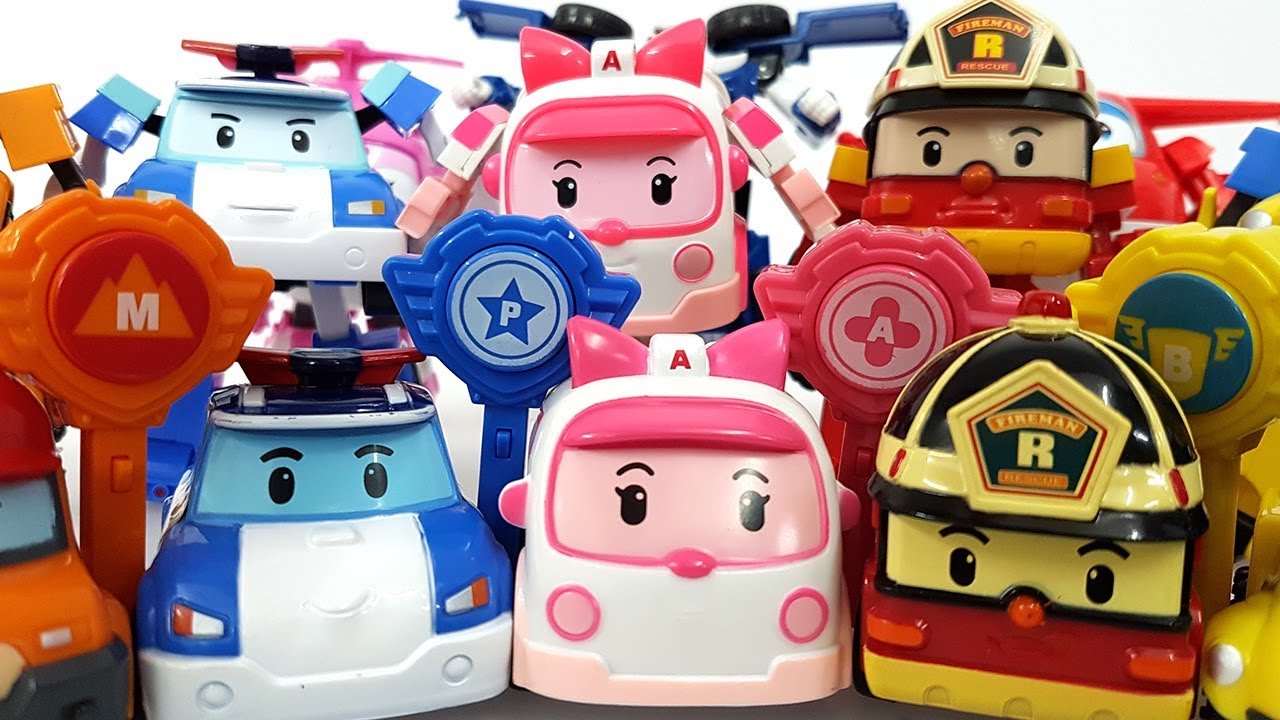 Robocar Poli Toys for Children Learn Colors with Robocar Poli Amber Roy ...