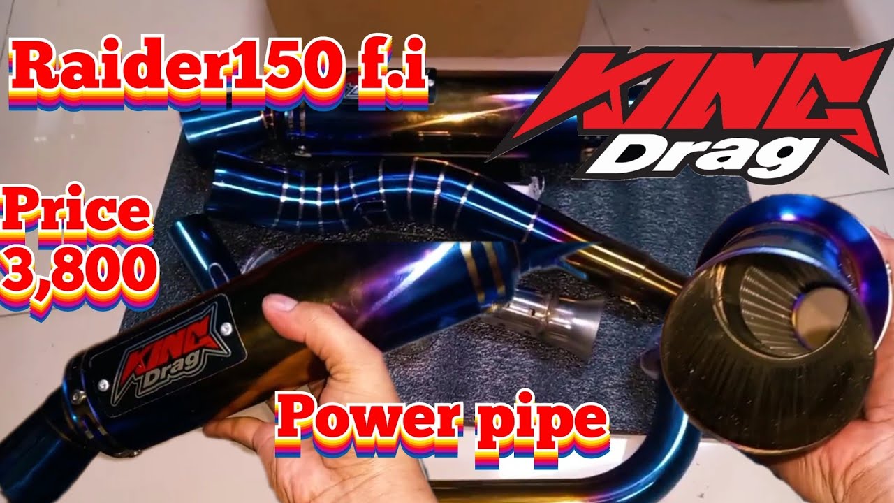 Raider 150 f.i titanium power pipe || King Drag - YouTube