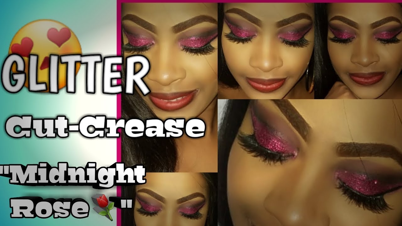 Glitter Cut Crease♡Midnight Rose♡-|Makeup Tutorial|Winged Liner ...