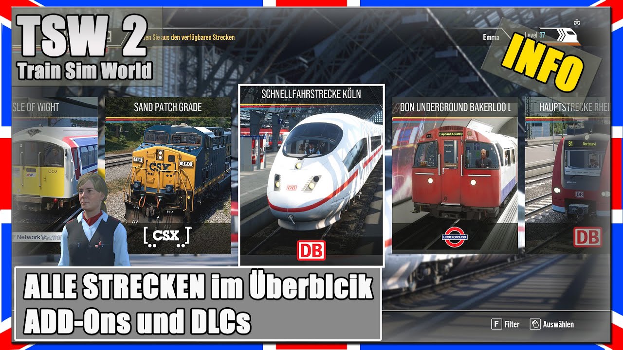 Train Sim World 2 ALLE STRECKEN im ÜBERBLICK | ADD-Ons/DLCs | TSW 2 ...