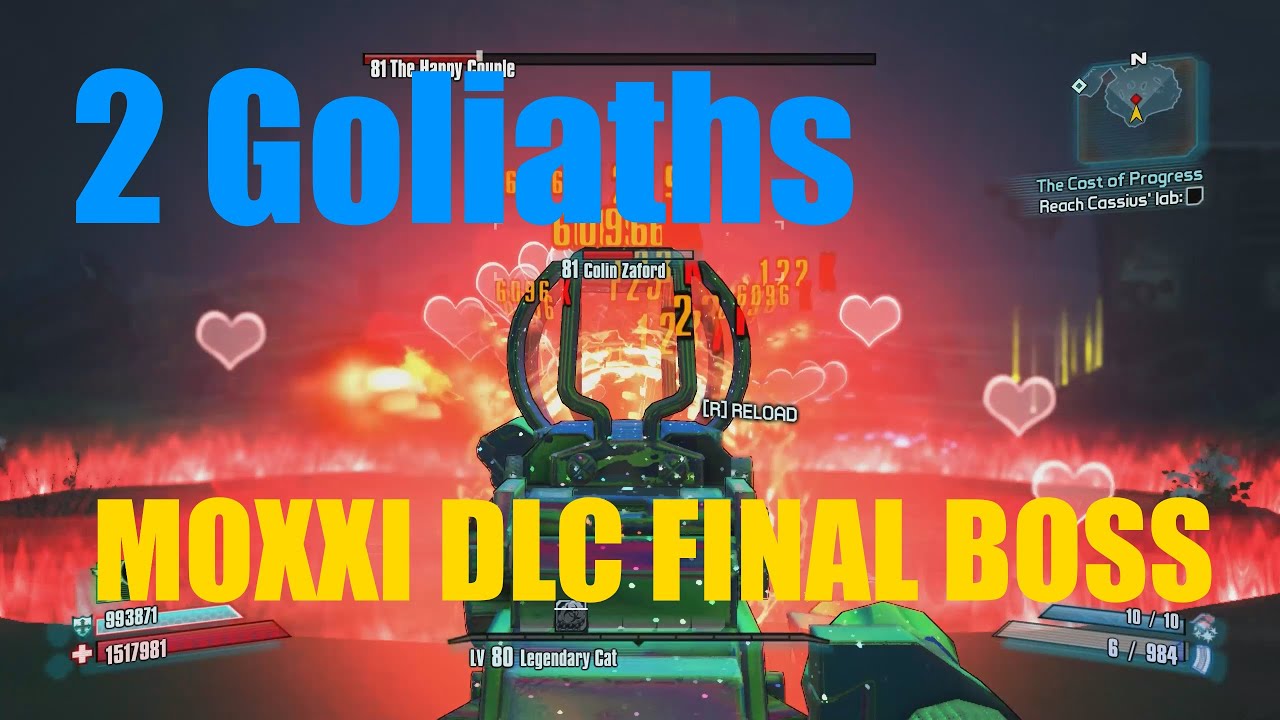 Borderlands 2 - 2 Goliaths - Moxxi DLC Final Boss - YouTube