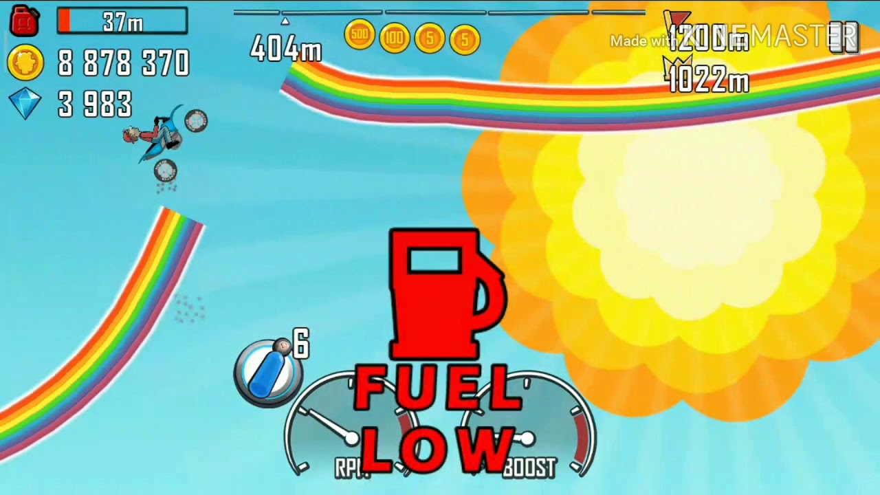 Gameplay motorcross rainbow arena dan fungsi nose | Hill Climb racing ...