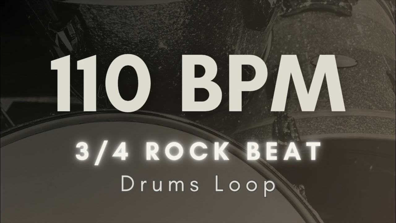 【3/4 Rock Beat】Drums Loop | 110 BPM - YouTube