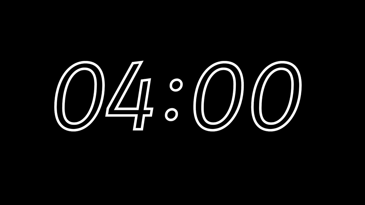 4 Minute Timer With Alarm | Workout Clock | Classroom Timer - YouTube