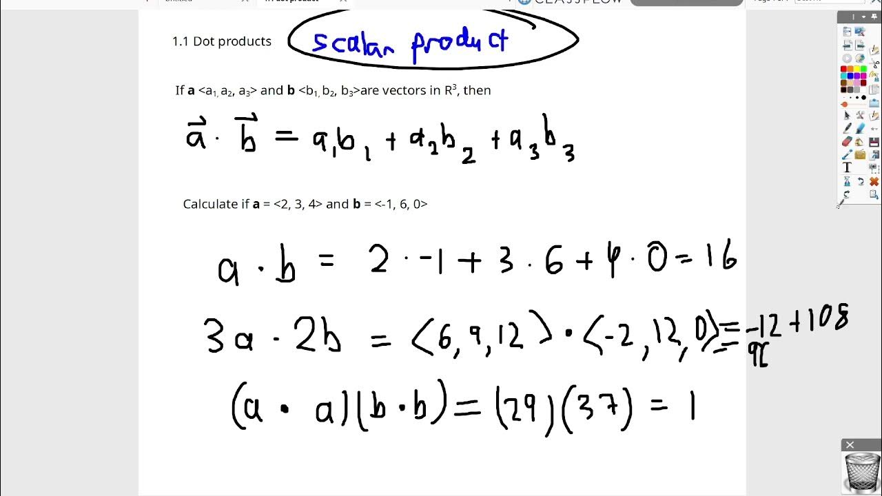 Multivariable Calculus | 1.1 Dot Product - YouTube