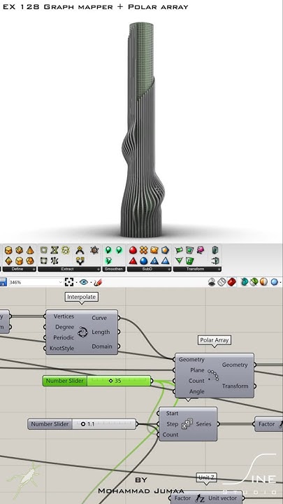 Grasshopper - EX 128 - Graph mapper + Polar array - YouTube