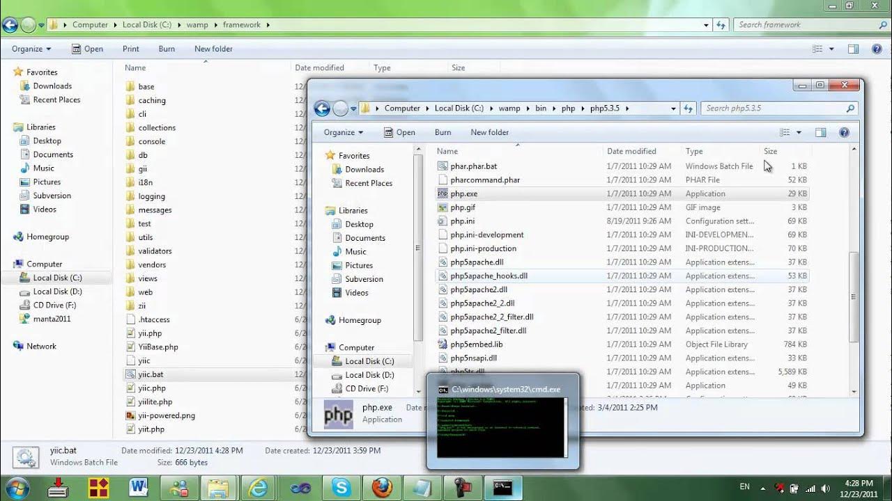 Setting up Yii Framework + Wamp in Windows 7 - YouTube