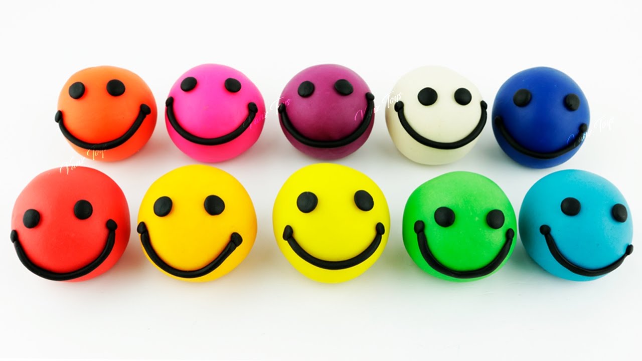 Play Doh Happy Smiley Face Fun Play and Learn Colors with Bee Butterfly ...