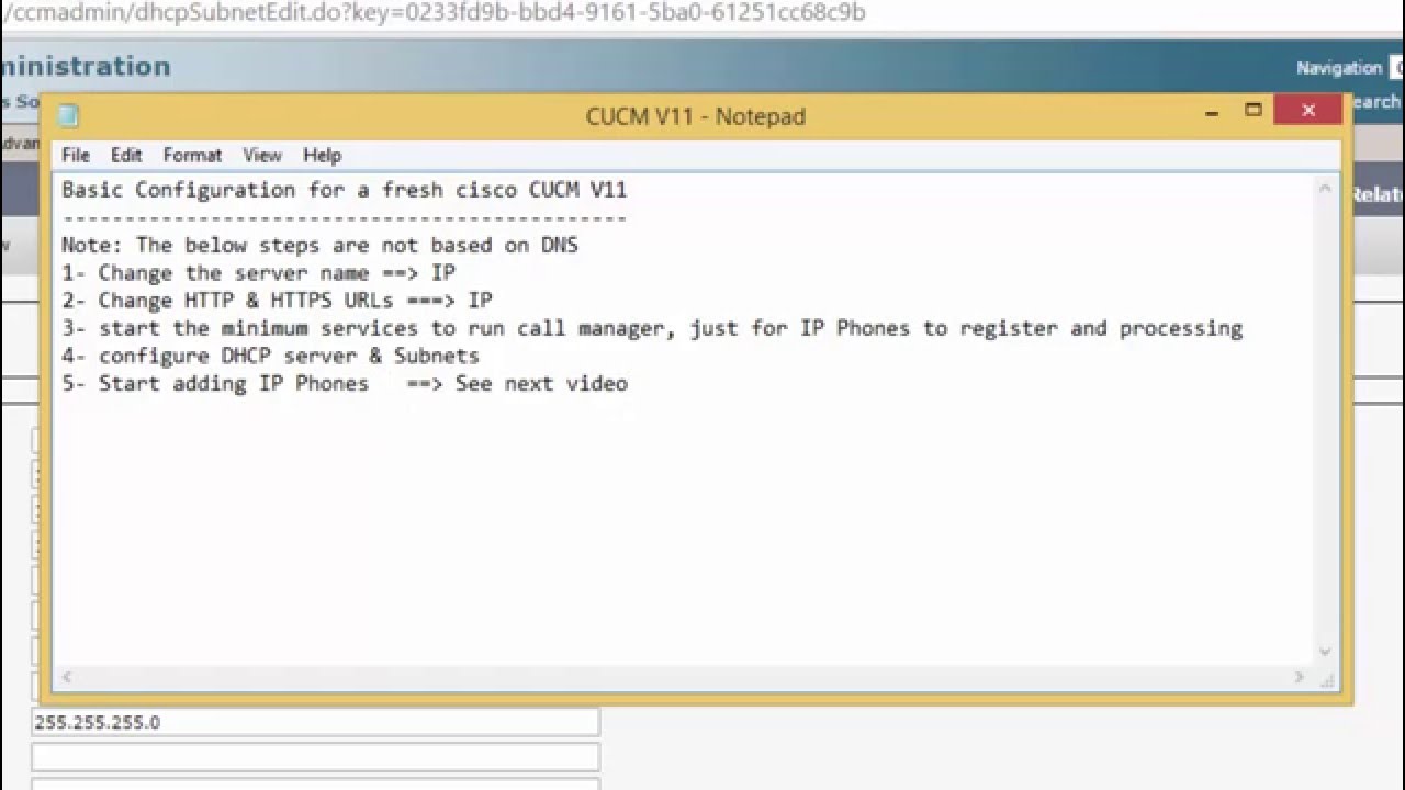 Basic Cisco CUCM 11 Configuration for a fresh installed CUCM - YouTube