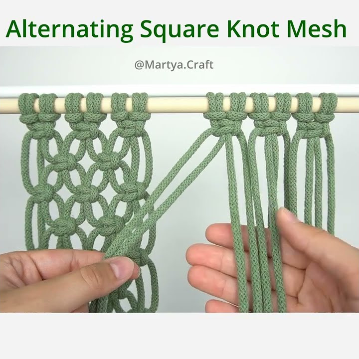 How to make an Alternating Square Knot Mesh? #shorts - YouTube