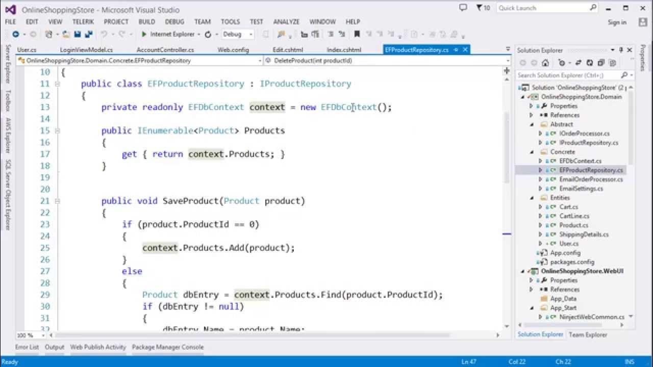 Part 13 - Complete Web Application step by step using ASP.NET MVC 5, EF, Ninject, LINQ etc ...