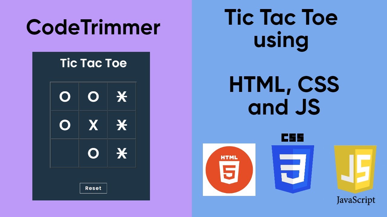 Tic Tac Toe using HTML, CSS, and JS - YouTube