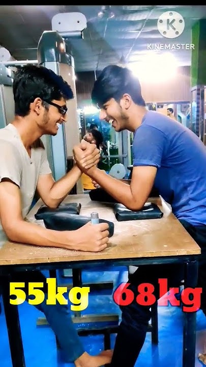 56kg vs 68 kg arm wrestling in gym #armwrestlingchallenge # #armwrestling #shorts #ytshortsindia ...