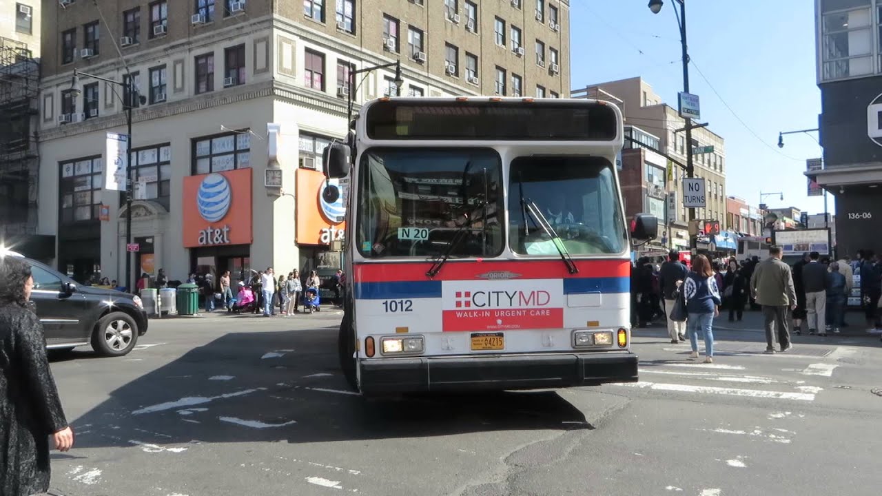 NICE Bus: Hicksville bound Orion V CNG 1012(ex-Foothill) N20 at Main St ...