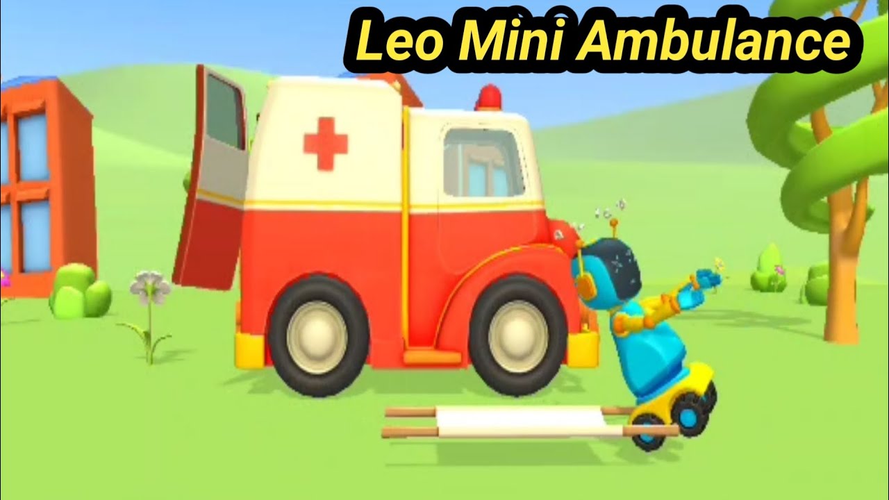 Leo Mini Ambulance & a minivan for robots. Car cartoons . Cars for kids ...