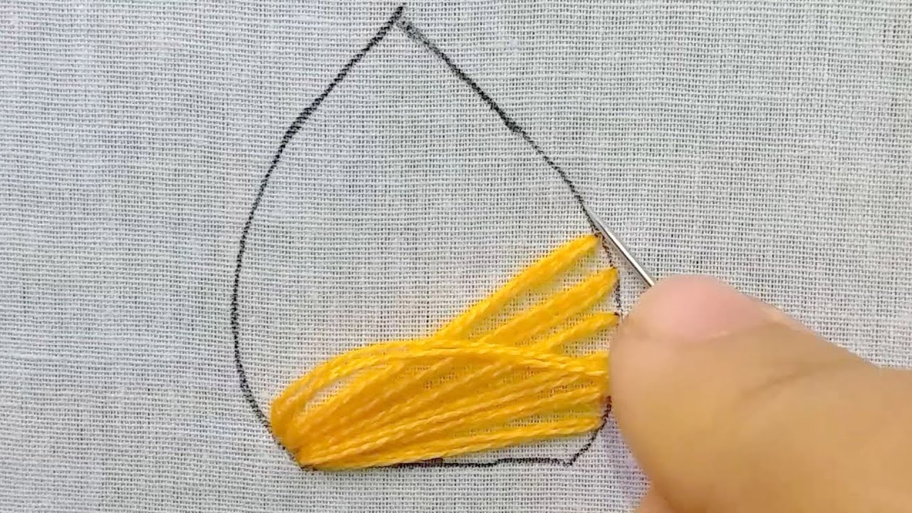 Hand Embroidery Leaf Design/Leaf design tutorial - YouTube