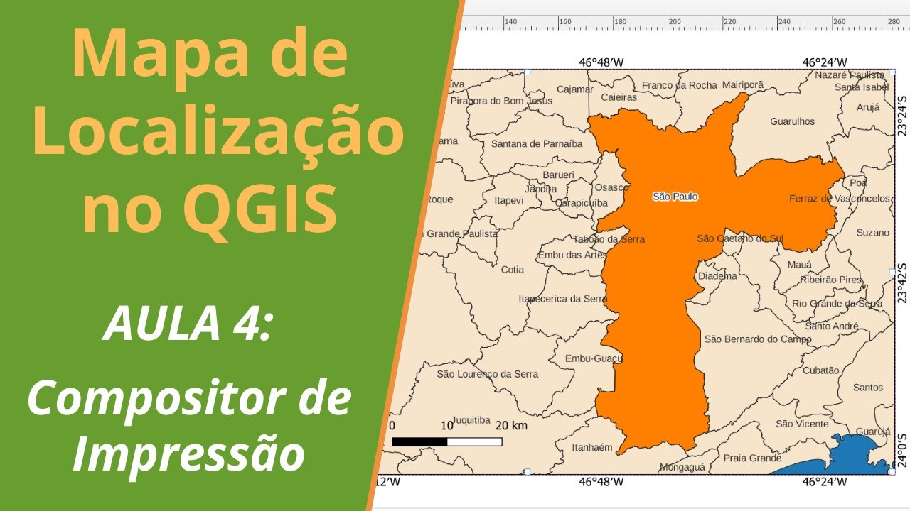 Como Fazer um Mapa de Localização no QGIS [Aula 4]: Compositor de ...