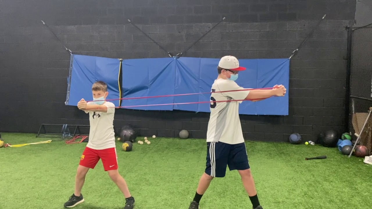 Youth Strength Training - Band Partner Pallof Iso + Rotation - YouTube