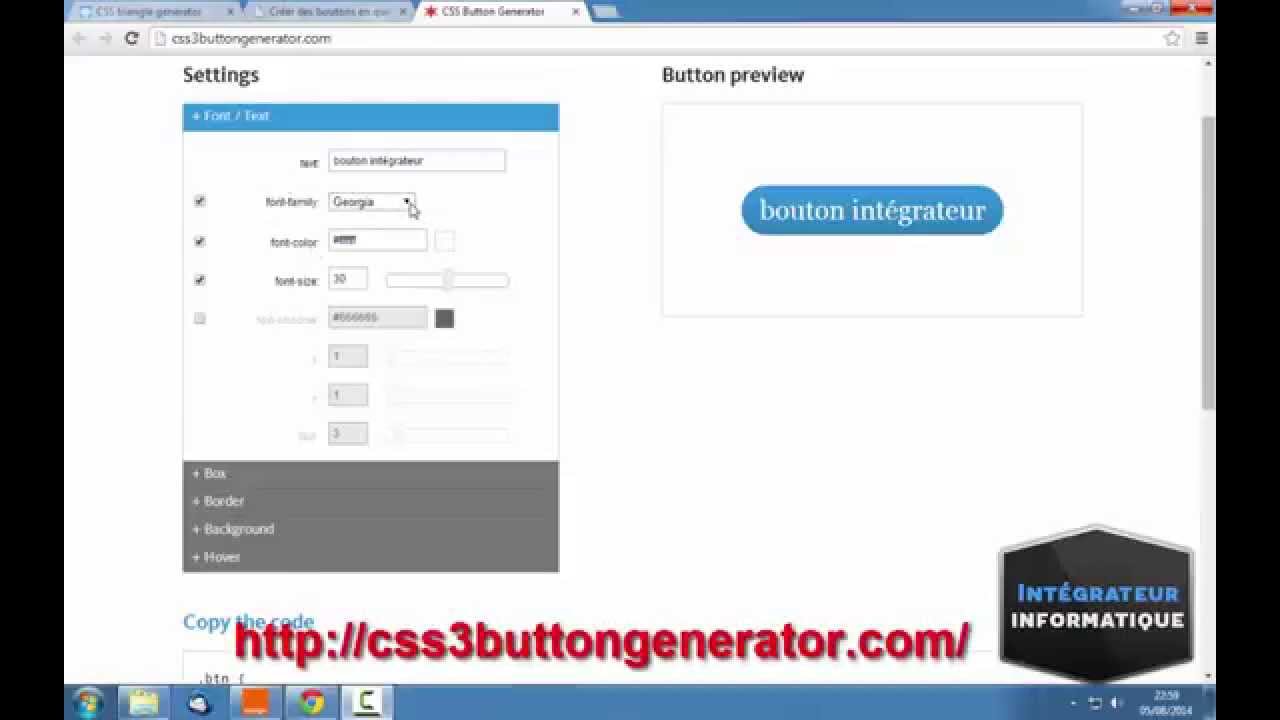 Créer des boutons avec CSS3 Button Generator - YouTube