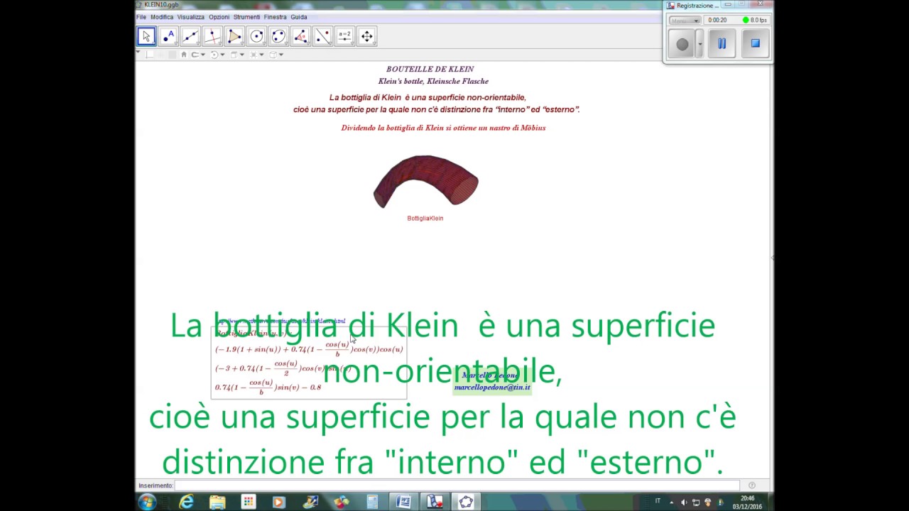La bottiglia di Klein -BOUTEILLE DE KLEIN -Klein's bottle, Kleinsche ...